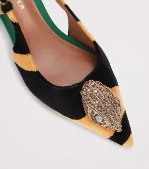 Kurt Geiger Velvet Slingbacks With Gemstone Embellishment