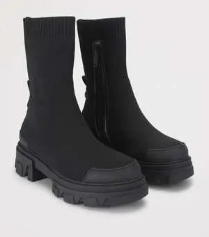 Kurt Geiger Stomp Sock Ankle Boots With Eagle Head Stud Detail