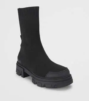 Kurt Geiger Stomp Sock Ankle Boots With Eagle Head Stud Detail