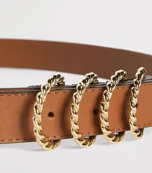 Claudie Pierlot Calfskin Belt With Textured Ring Detail