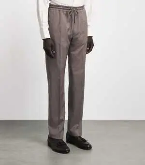 Pal Zileri Stretch-virgin Wool Drawstring Trousers