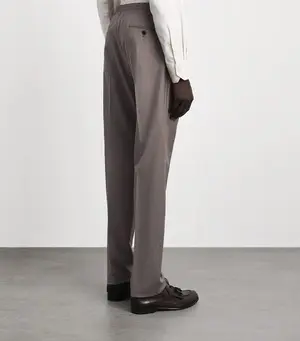 Pal Zileri Stretch-virgin Wool Drawstring Trousers