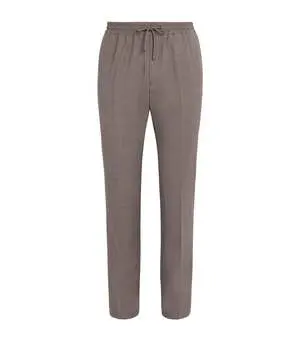 Pal Zileri Stretch-virgin Wool Drawstring Trousers