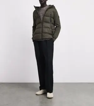 Moncler Virgin Wool Down-filled Hybrid Jacket With Hood