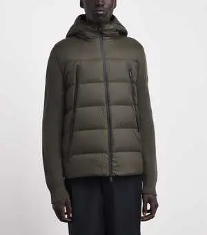 Moncler Virgin Wool Down-filled Hybrid Jacket With Hood