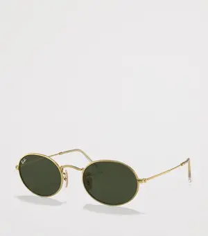Ray-ban Rb3547 Oval Metal Sunglasses - Gold