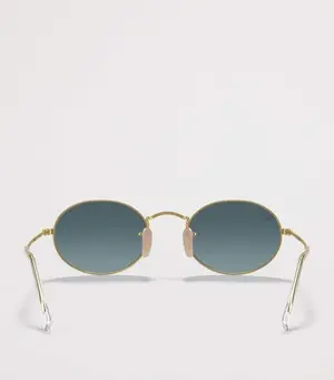 Ray-ban Rb3547 Oval Metal Sunglasses - Gold
