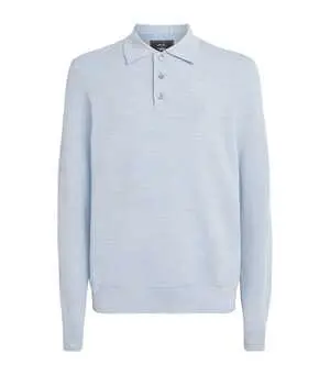 Rlx Ralph Lauren Knit Long-sleeve Polo Shirt - Blue