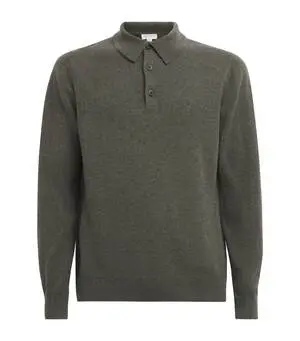 Sunspel Cashmere Long-sleeve Polo Shirt