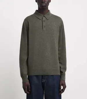 Sunspel Cashmere Long-sleeve Polo Shirt