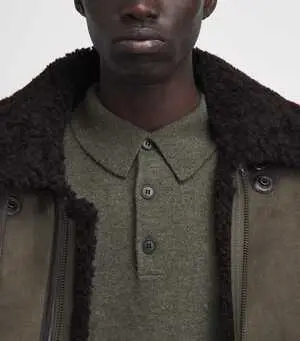 Sunspel Cashmere Long-sleeve Polo Shirt - Green