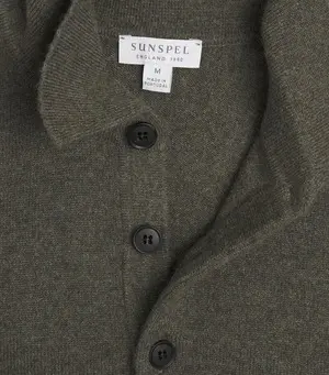 Sunspel Cashmere Long-sleeve Polo Shirt - Green