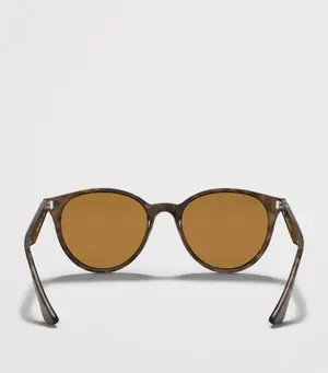 Ray-ban Tortoiseshell Phantos Round Sunglasses - Brown