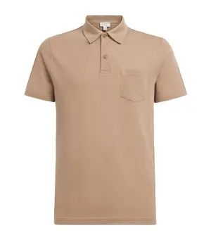 Sunspel Supima Cotton Riviera Polo Shirt - Brown