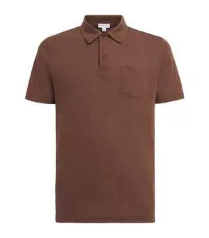 Sunspel Supima Cotton Riviera Polo Shirt - Brown