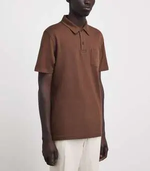Sunspel Supima Cotton Riviera Polo Shirt - Brown