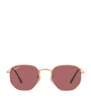 Ray-ban Hexagonal Flat Lenses Sunglasses - Gold