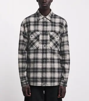 Moncler Cotton Check Zip-up Shirt