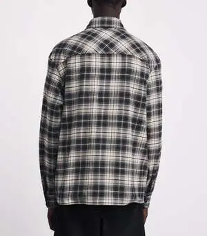 Moncler Cotton Check Zip-up Shirt