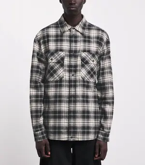 Moncler Cotton Check Zip-up Shirt