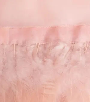 Staud Silk Feather-trim Skirt - Pink