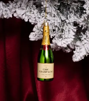 Harrods Champagne Bottle Tree Decoration - Green