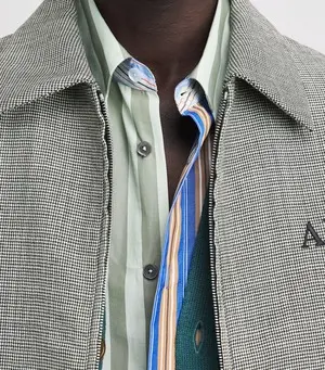 Amiri Houndstooth Zip-up Jacket With Embroidered Logo