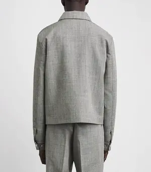 Amiri Houndstooth Zip-up Jacket With Embroidered Logo