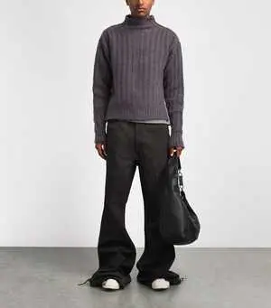 Rick Owens Cashmere-silk Funnel-neck Sweater