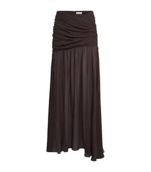 DE LA VALI Amaya Maxi Skirt - Brown