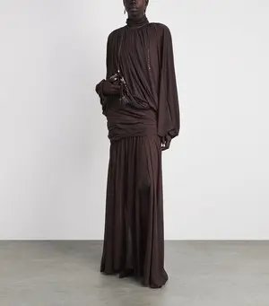 DE LA VALI Amaya Maxi Skirt - Brown
