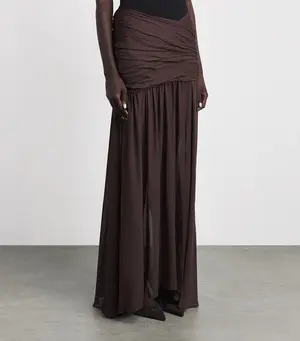 DE LA VALI Amaya Maxi Skirt - Brown