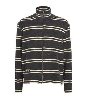 SONG FOR THE MUTE Zip-up Striped Cardigan - Grey