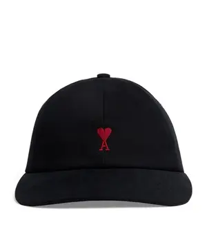 AMI Paris Embroidered Logo Baseball Cap - Black