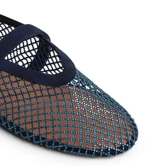 Alaïa Beaded Mesh Ballet Flats - Blue