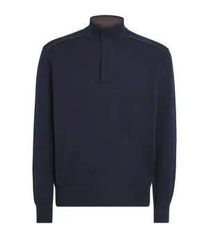Paul & Shark Virgin Wool High-neck Sweater With Contrast Piping