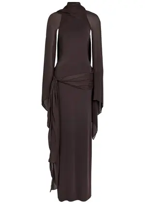 DE LA VALI Sabela Detachable Bolero Jersey Gown