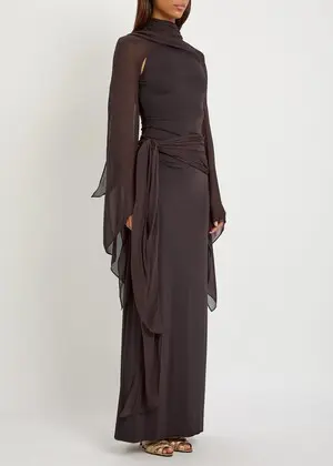 DE LA VALI Sabela Detachable Bolero Jersey Gown