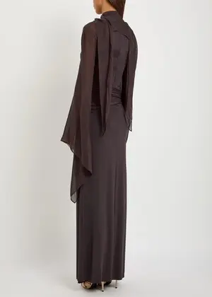 DE LA VALI Sabela Detachable Bolero Jersey Gown