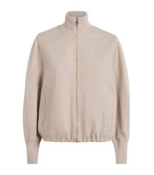 Fabiana Filippi Virgin Wool Blend Bomber Jacket With Gold-tone Hardware