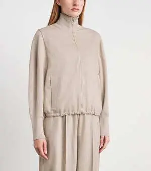 Fabiana Filippi Virgin Wool Blend Bomber Jacket With Gold-tone Hardware