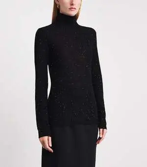 Fabiana Filippi Virgin Wool Embellished Rollneck Sweater