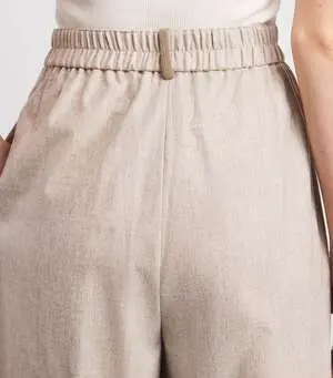Fabiana Filippi Flannel Pleated Trousers - Beige