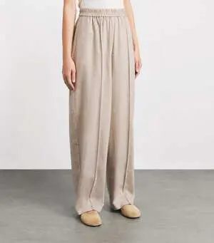 Fabiana Filippi Flannel Pleated Trousers - Beige