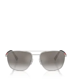 Prada Metal Aviator Sunglasses - Silver
