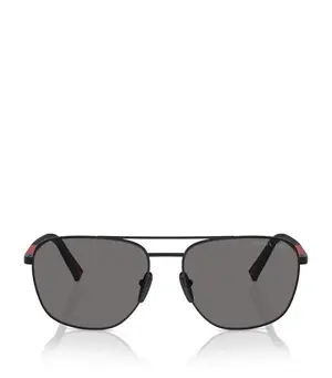 Prada Metal Aviator Sunglasses - Black