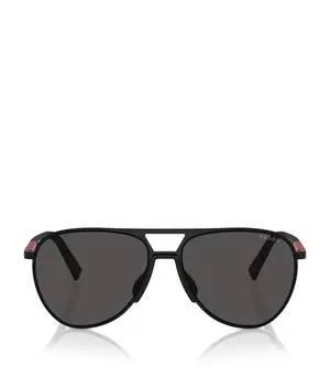 Prada Metal Aviator Sunglasses - Black