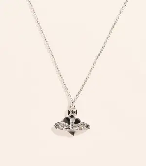 VIVIENNE WESTWOOD Diamante Heart Necklace - Silver