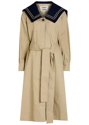 DAMSON MADDER Ella Belted Cotton Trench Coat - Tan