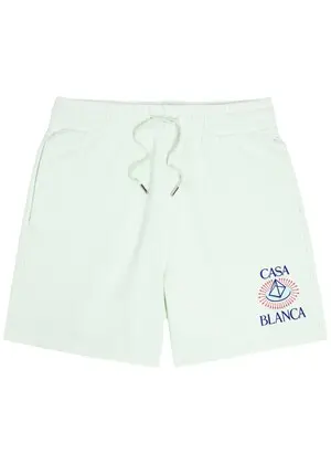 Casablanca Celestial Pyramid Flock Printed Cotton Shorts
